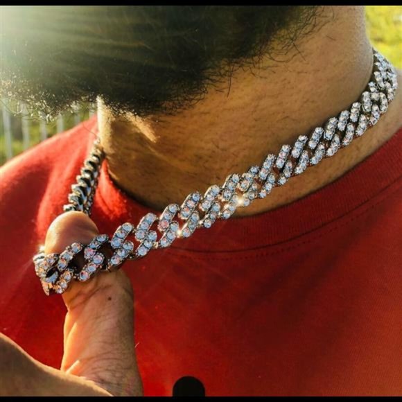 Accessories | Mens Ice Ice Out Miami Cuban Link Chain 14k Rhodium ...